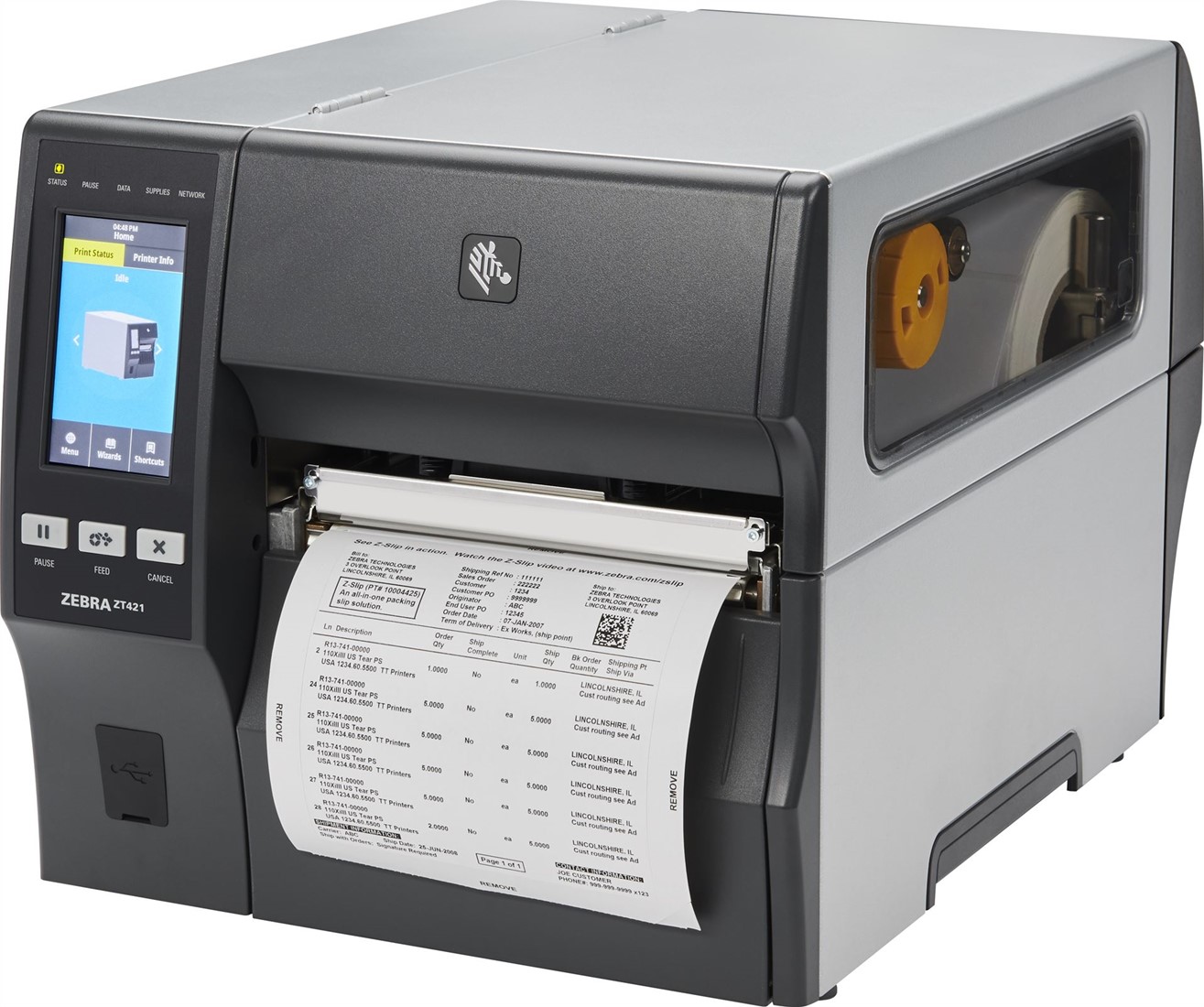 Zebra ZT421 300 dpi printer dispenser-full rewind (USB-SER-ETH-BT ...